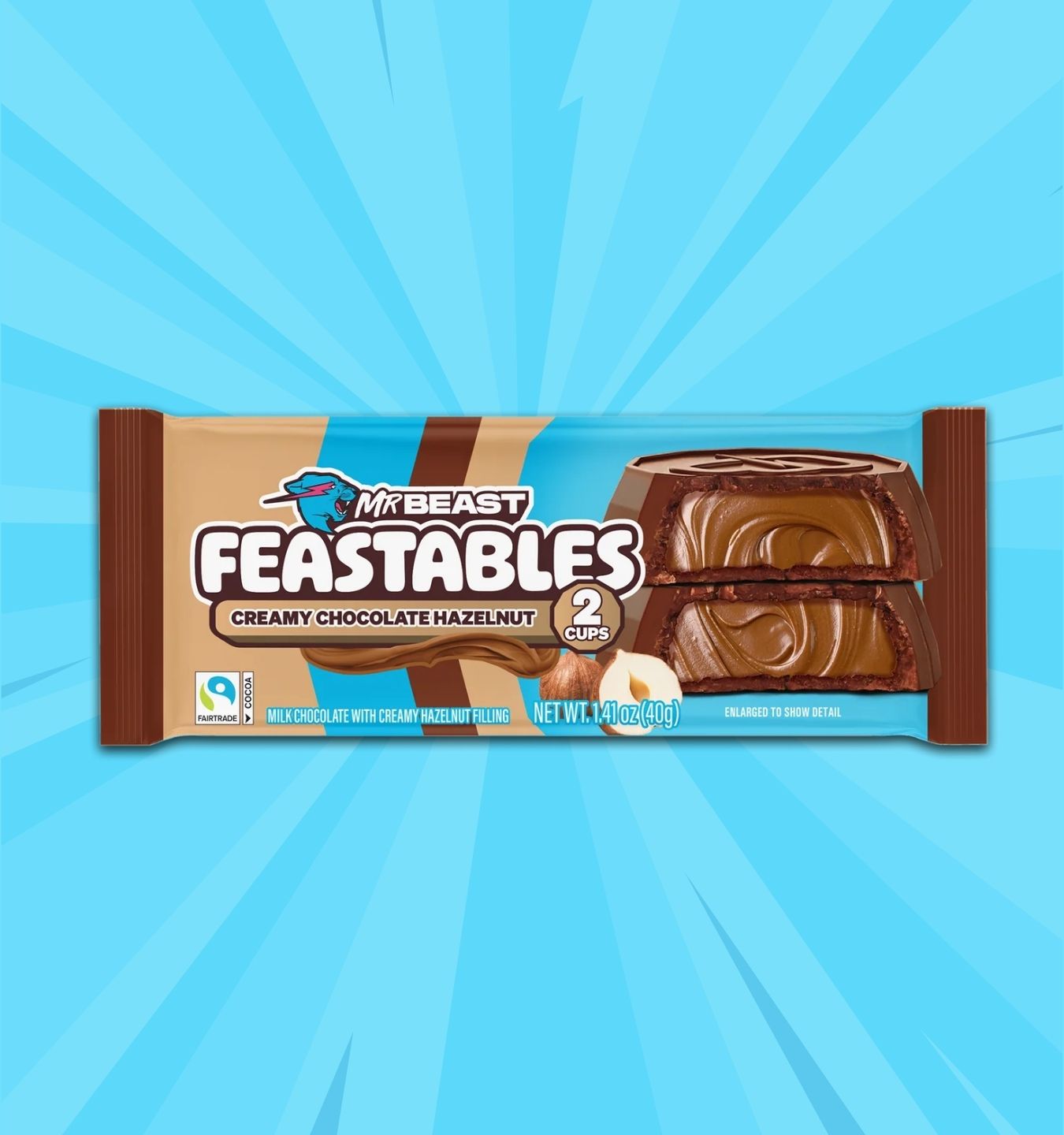 Creamy Chocolate Hazelnut Cups x 2 | Feastables Colombia